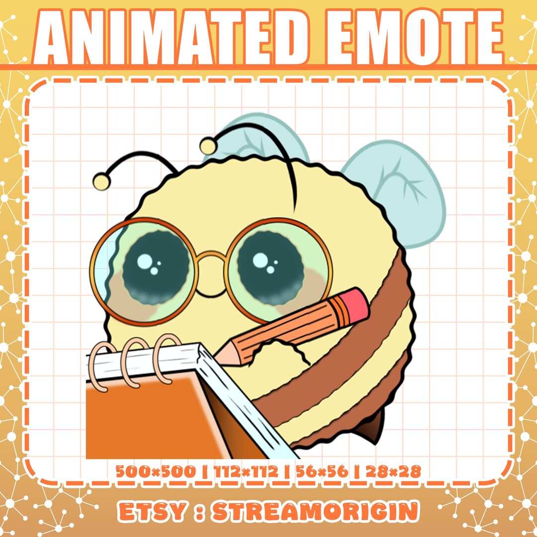 Cute Bee Taking Note Animated Emote | Cute Bee Emote , Note It Emote ...