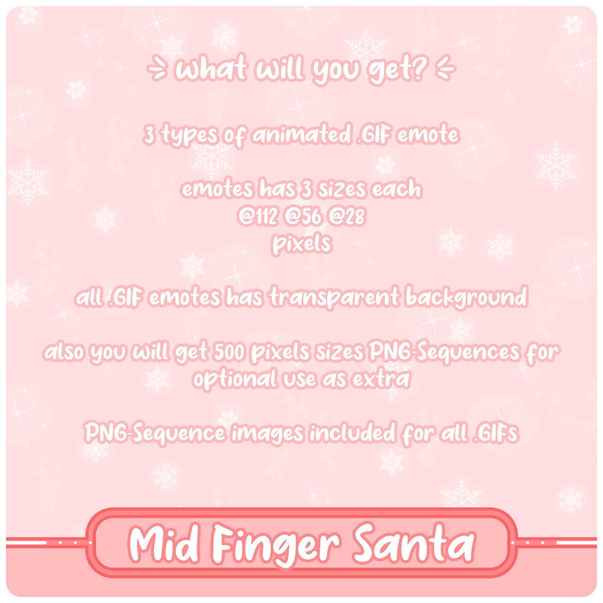 Middle Finger Santa Emote | Christmas Emote , Animated Santa Emote ...