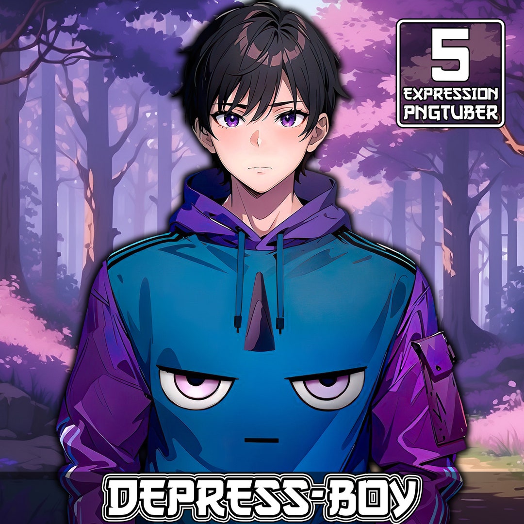 Depress-boy Pngtuber | 5 Expression | Pngtuber Boy, Stream Avatar ...
