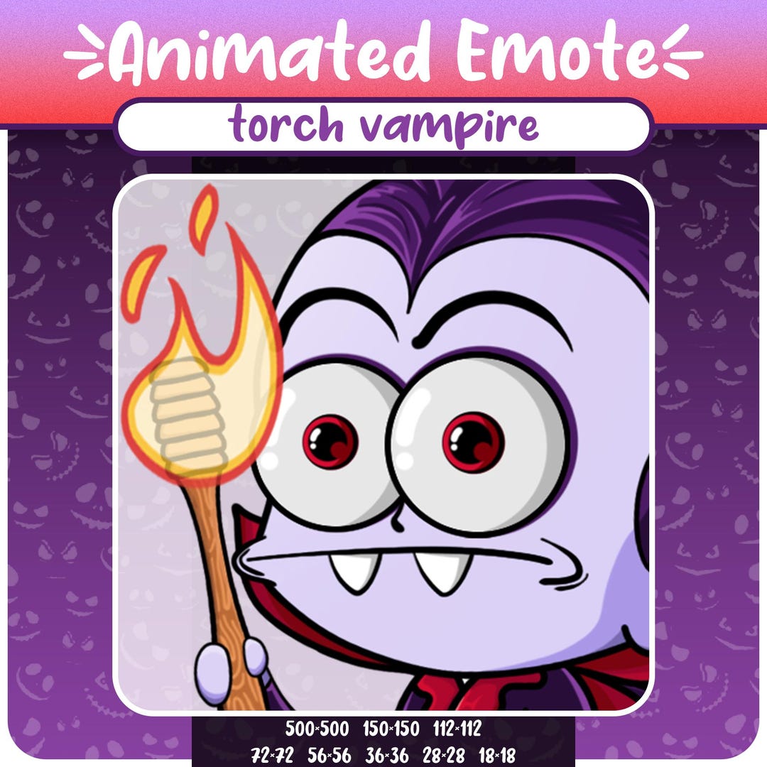 Torch Vampire Emote | Animated Vampire Emote, Halloween Emote, Dracula ...