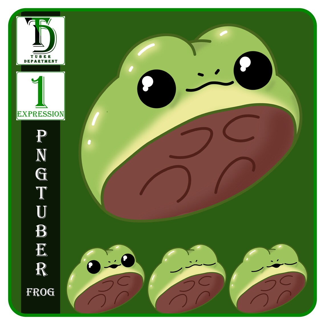 Frog Pngtuber / 1 Expressions / 2D Model With 4 PNG for Streamer, Youtuber, Content Creator ...