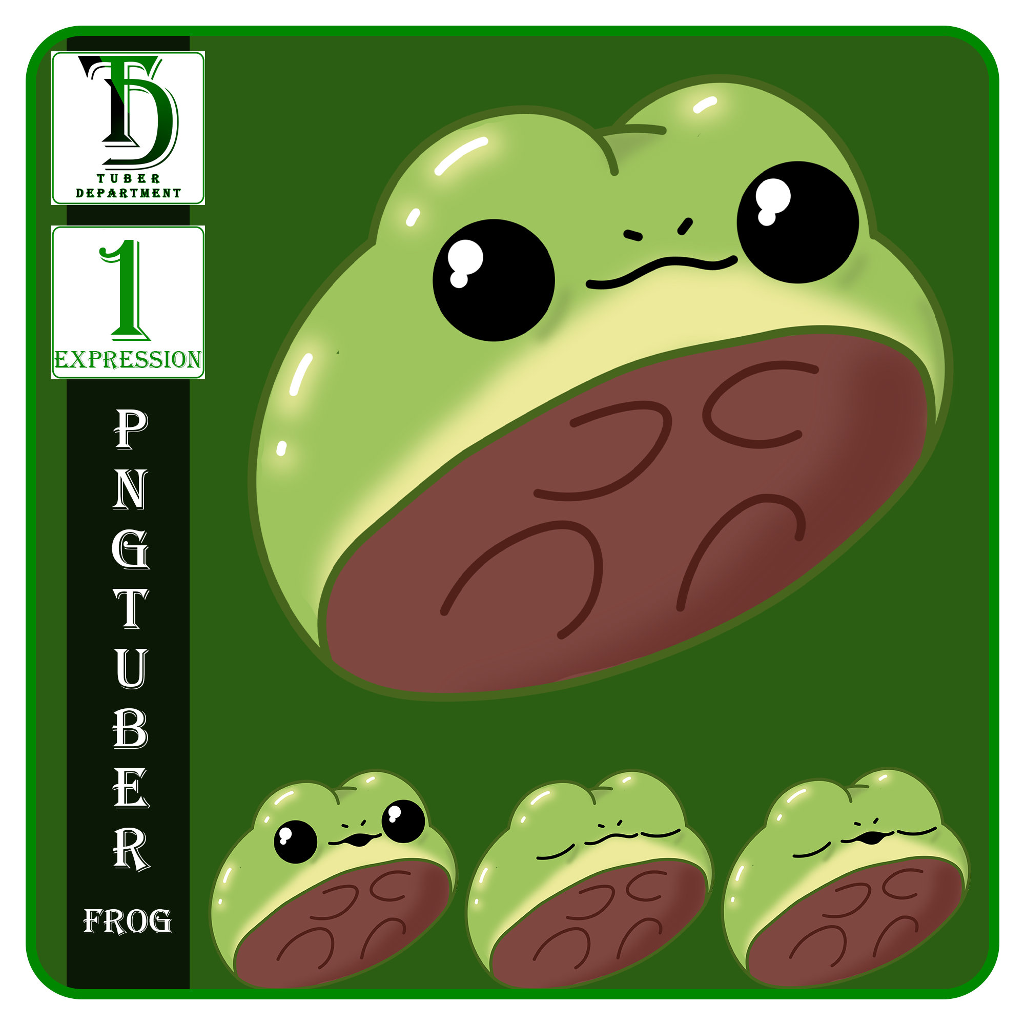 Frog Pngtuber / 1 Expressions / 2D Model With 4 PNG for Streamer ...