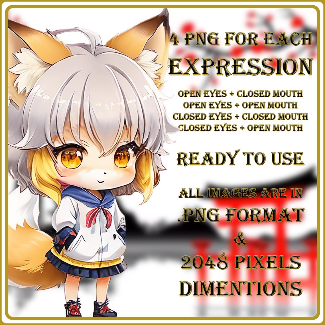 Furry Kitsune Pngtuber , Chibi Pngtuber , Kitsune Pngtuber , Fox Pngtuber , Fox Girl Pngtuber ...