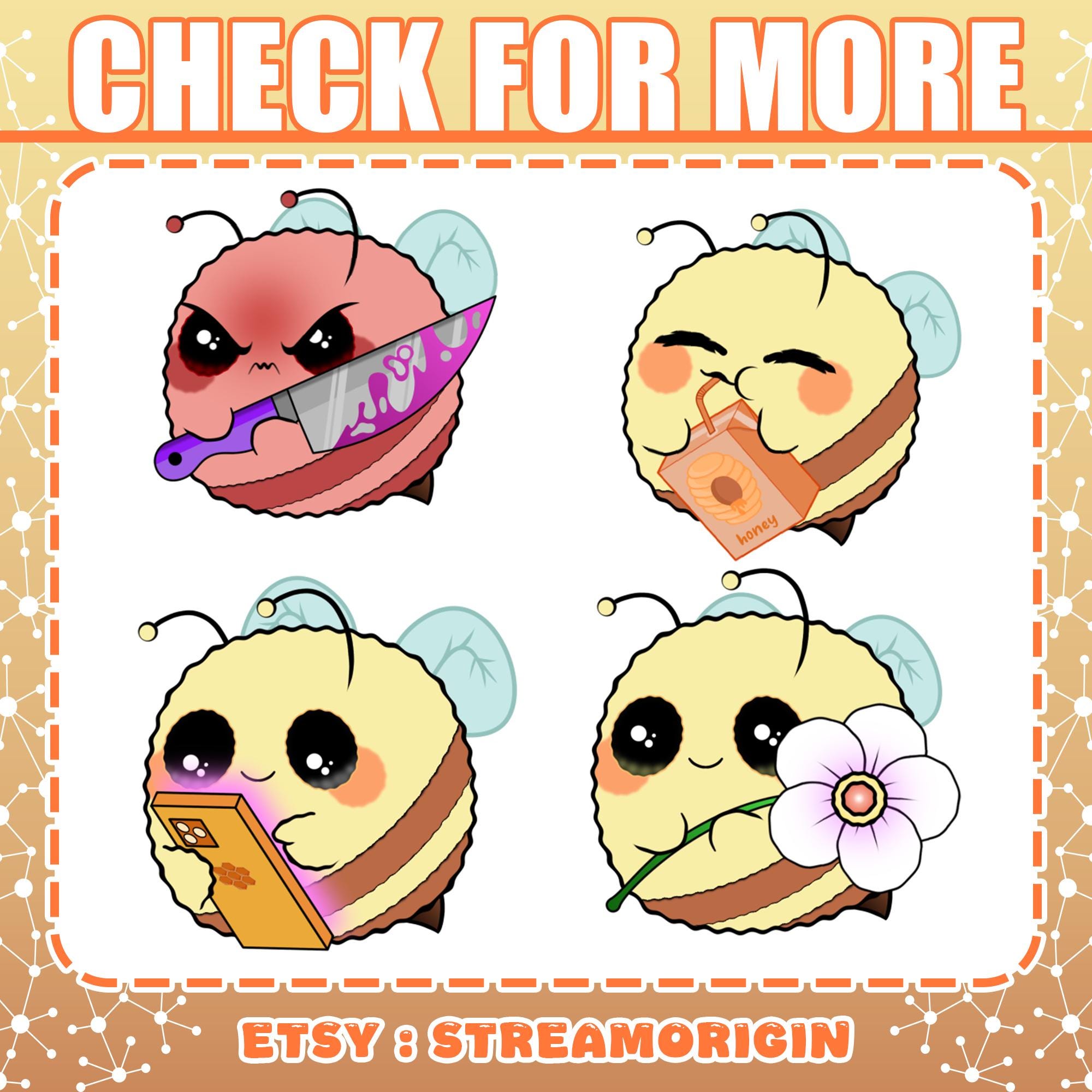 Popcorn Bee Animated Emote | Cute Bee Emote , Kawaiibee Emote , Popcorn ...