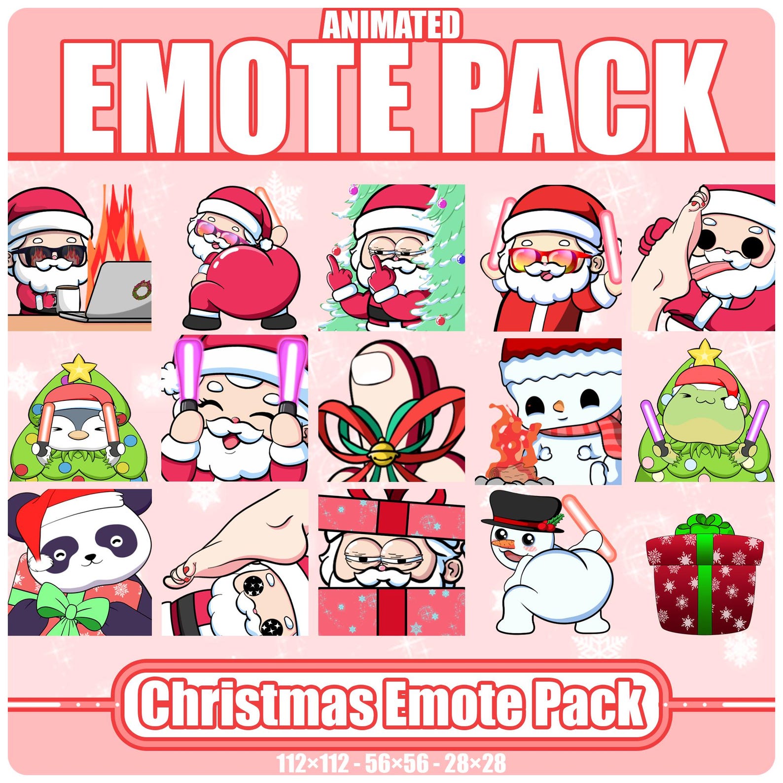 Christmas Emote Pack | Animated Emotes, Animated Christmas Emotes ...