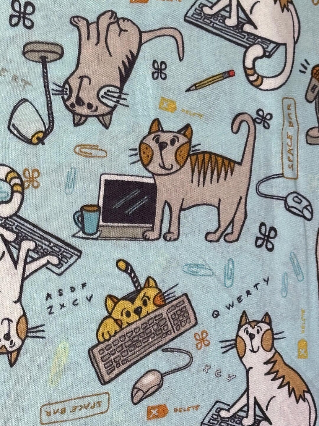 Teresa Magnuson Fabric “keyboard Cats” - for Clothworks - 1 2/3 Yards ...