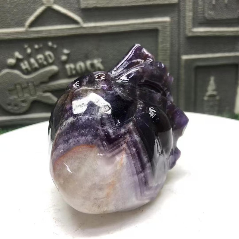 Hand Carved Dream Amethyst Crystal Heart - Healing Decor (450g) - Etsy