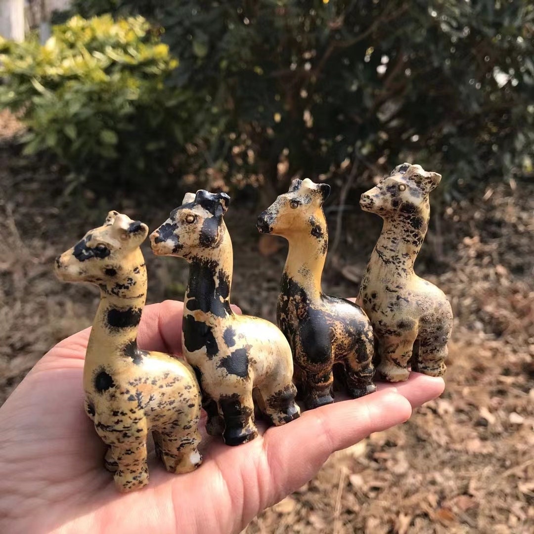 Hand Carved Picture Stone Giraffe: Natural Crystal Decor (3 Inch) - Etsy