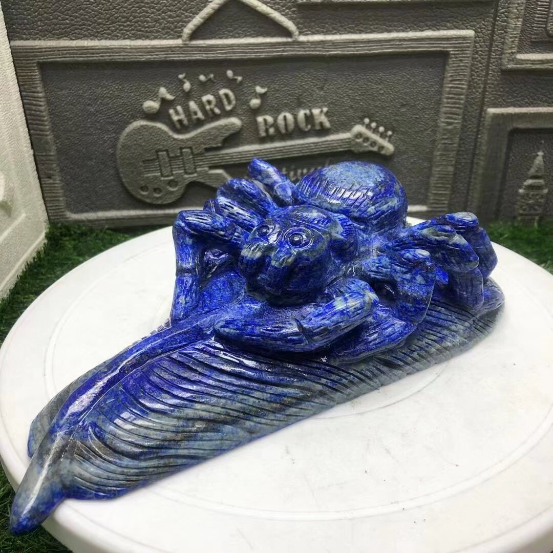 4.8LB Natural Lapis Lazuli Spider Crystal ,hand Carved Spider, Crystal ...