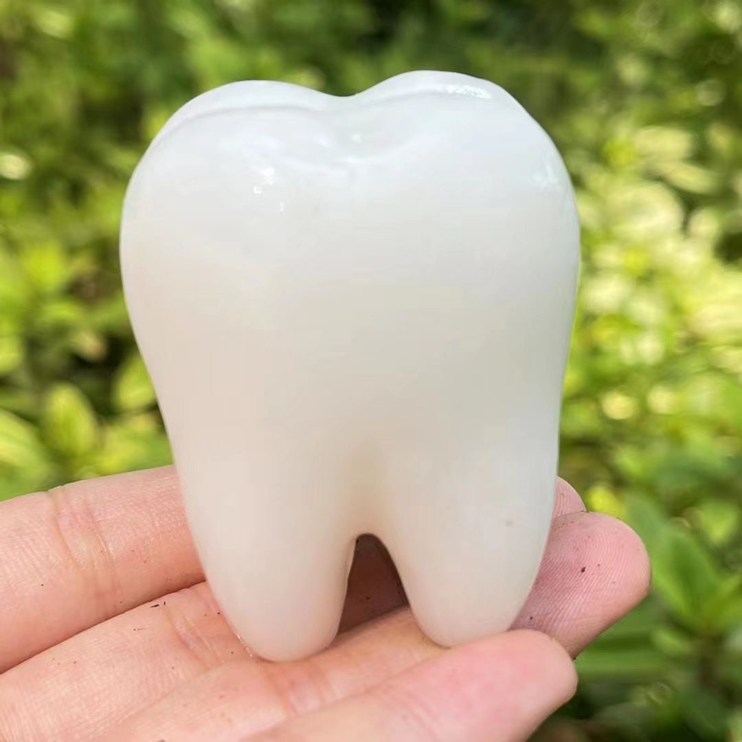 2”natural White Jade Crystal Quartz,carved Tooth, Crystal Quartz Skull ...