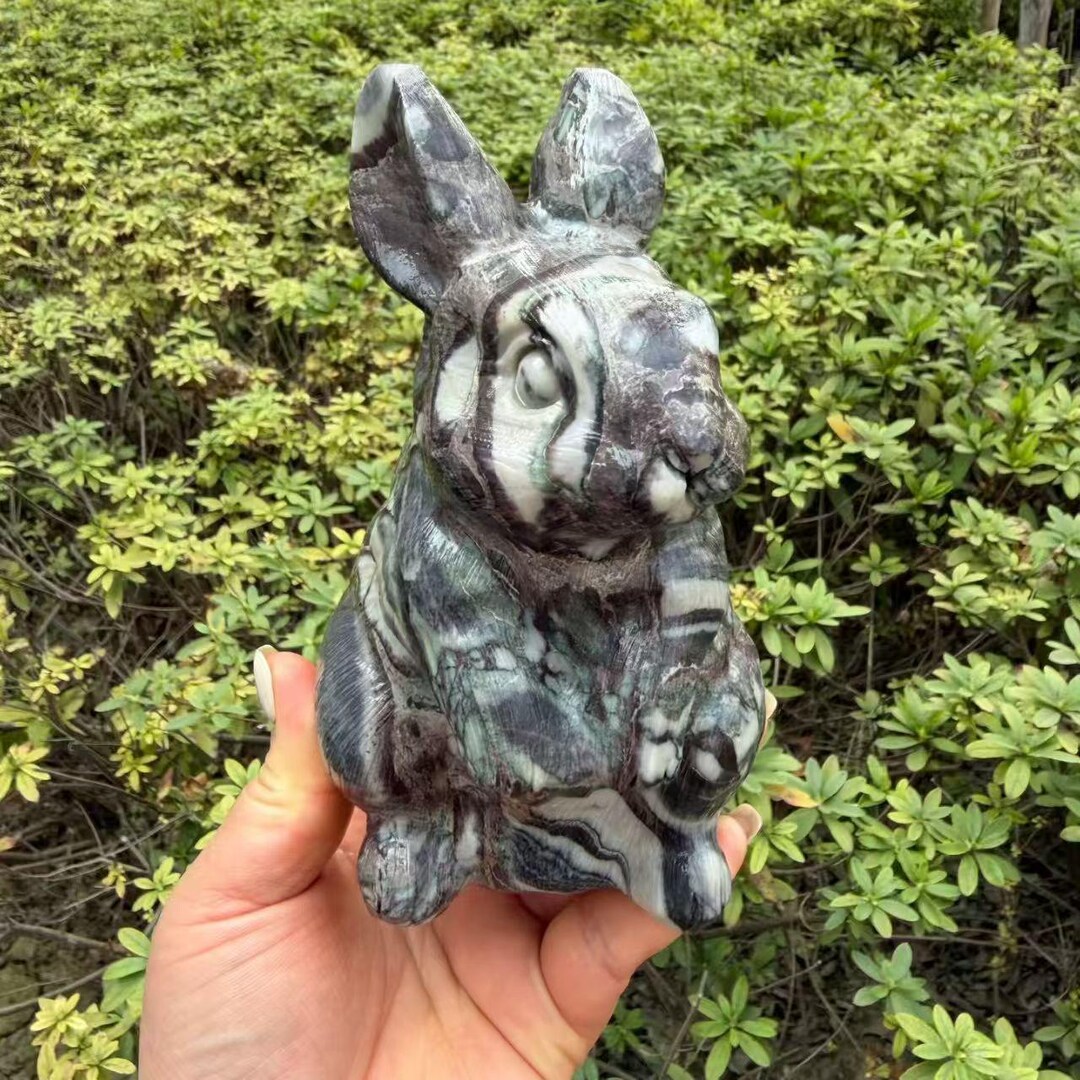 Hand Carved Colourful Stone Rabbit :crystal Quartz Sculpture,reiki ...