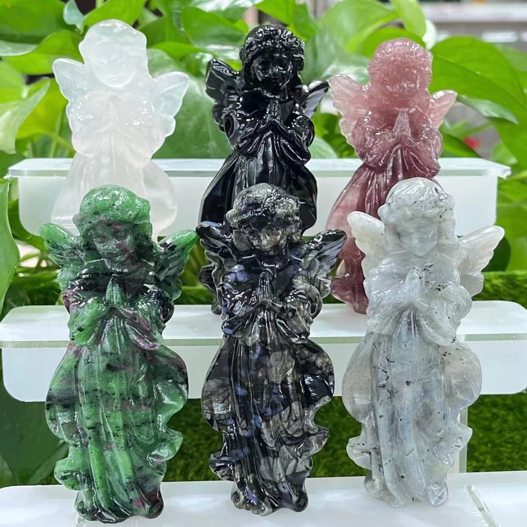3.8 Natural Crystal Quartz,carved Angel Skull,crystal Quartz Angel ...
