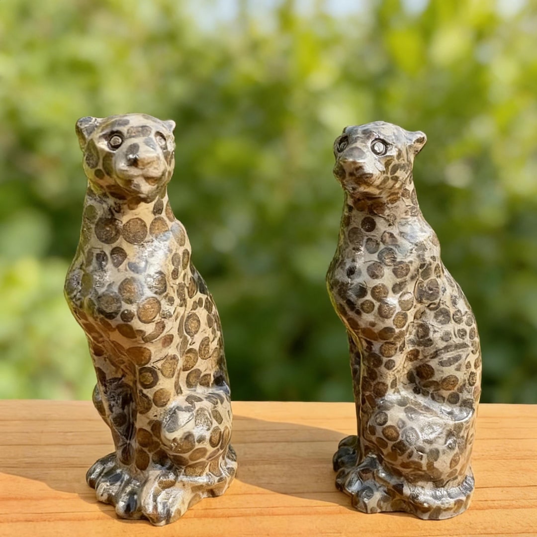 Leopard Skin Stone Carved Leopard:natural Crystal,reiki Healing Home ...