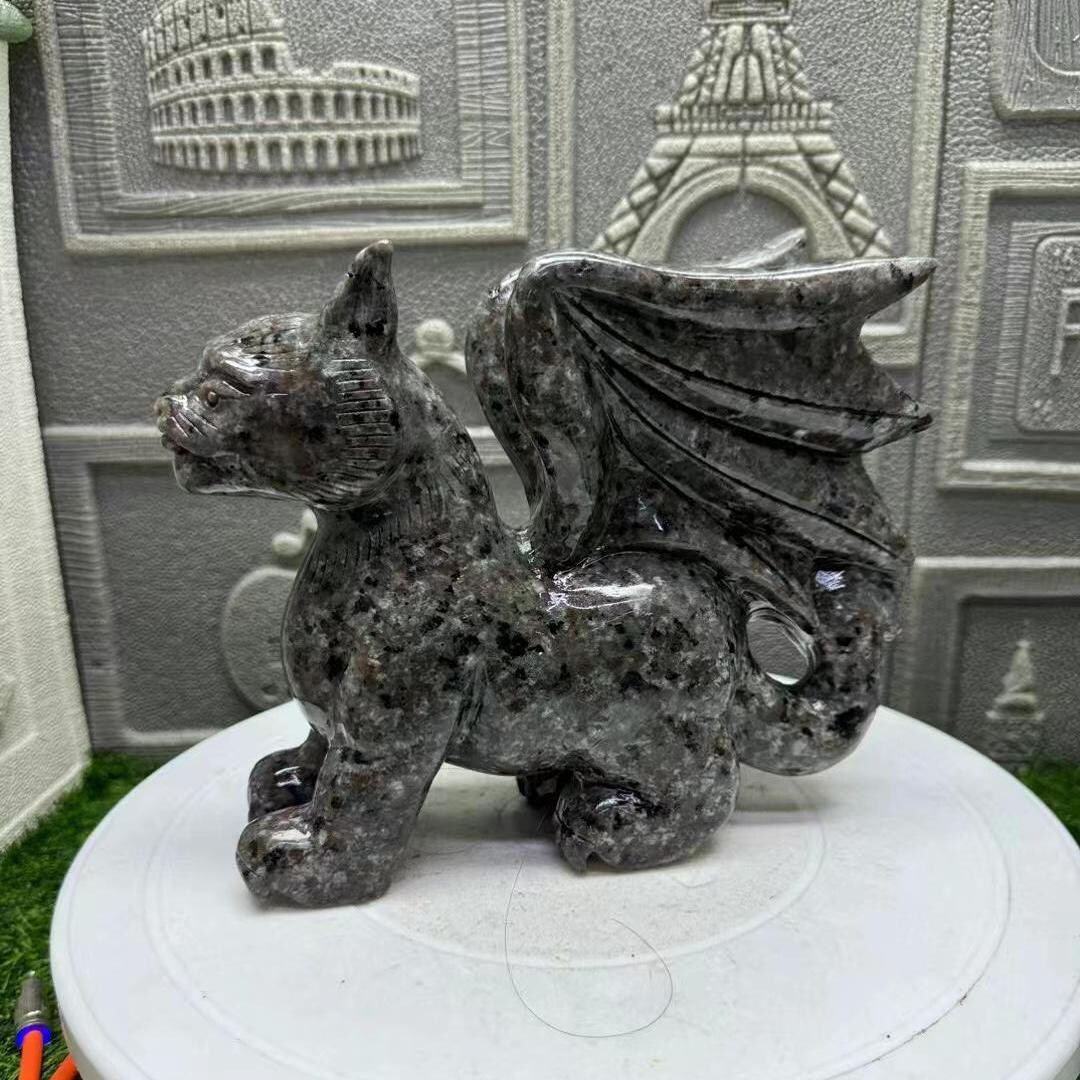 4.35LB Natural Crystal Yooperlite Hand Carved Ghost Cat , Quartz ...