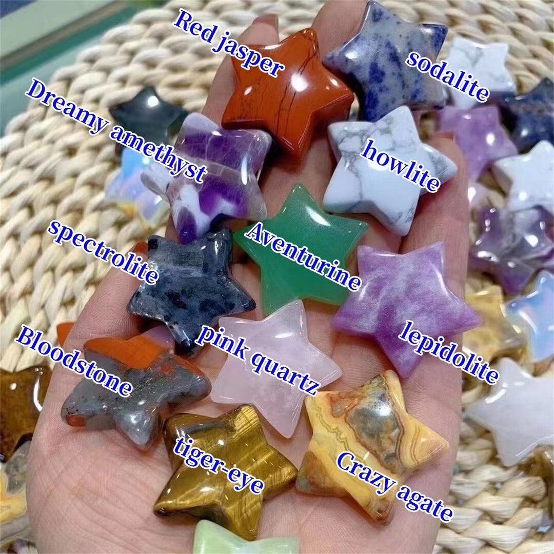 Natural Crystal Quartz Carved Star: Healing Home Decor (1.2 Inch) - Etsy