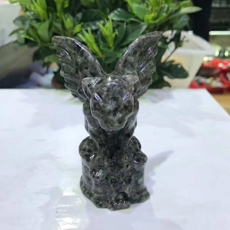 Yooperlite Crystal Gargoyle: Hand Carved Healing Decor, 4" - Etsy