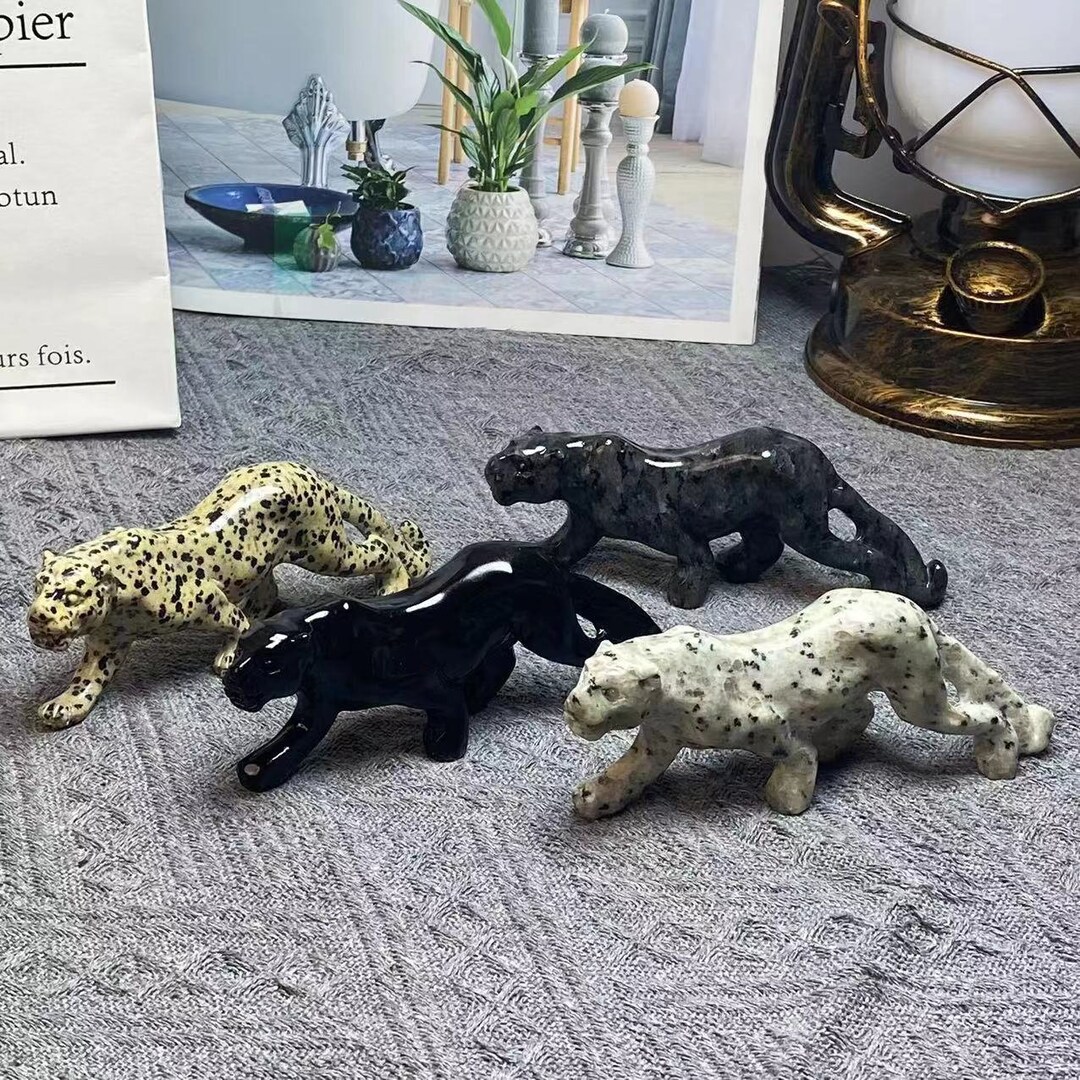 4.4" Natural Crystal Quartz,hand Carved Leopard ,crystal Leopard Skull ...