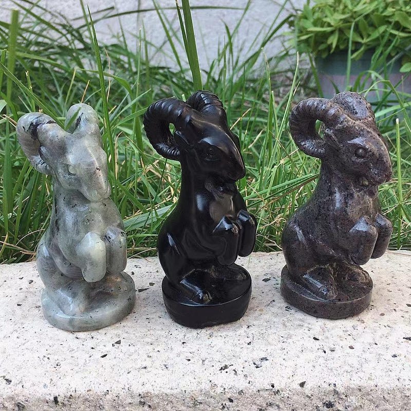 Goat Carved Stone - Etsy