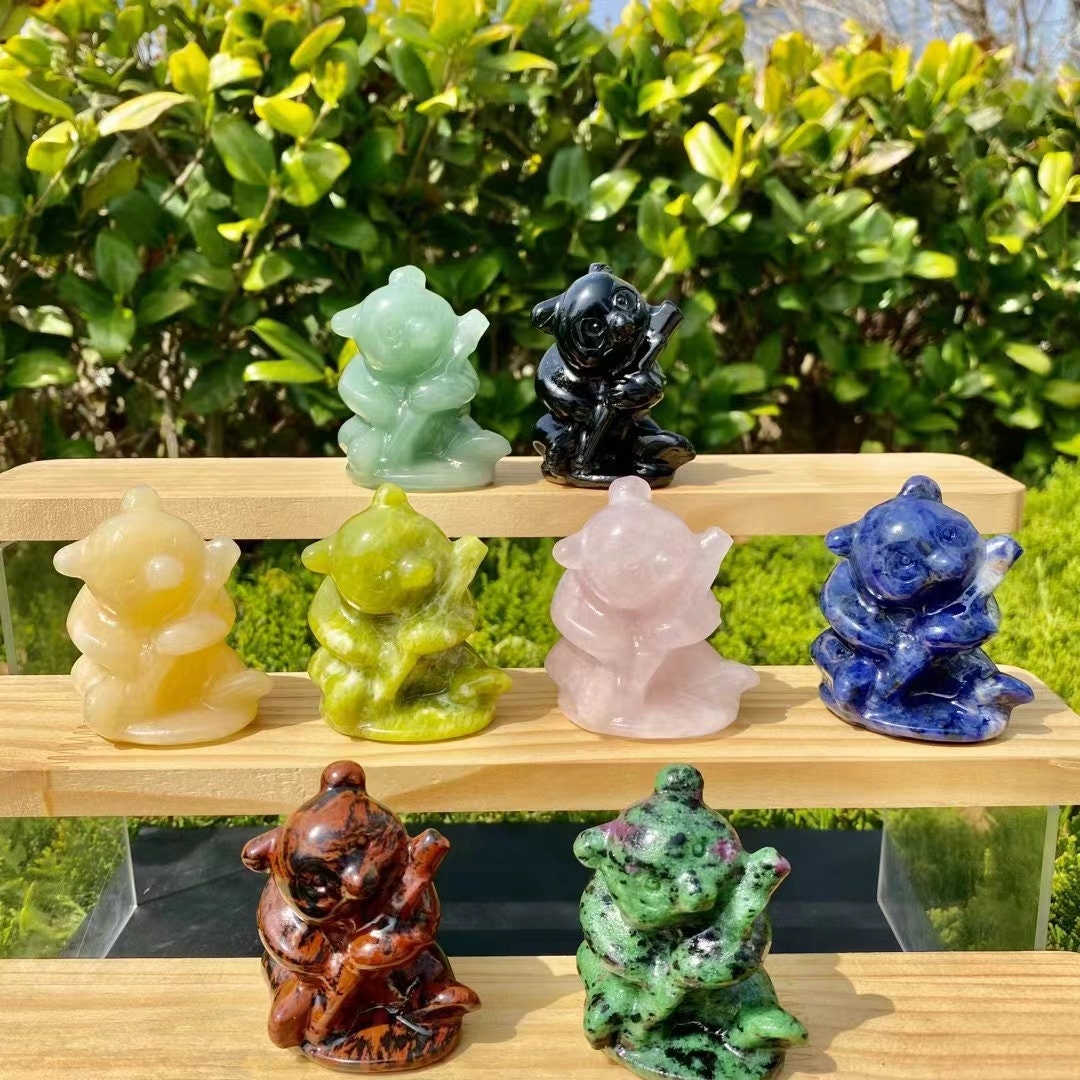 2.4natural Crystal Quartz,hand Carved Panda,crystal Panda, Hand Carving ...