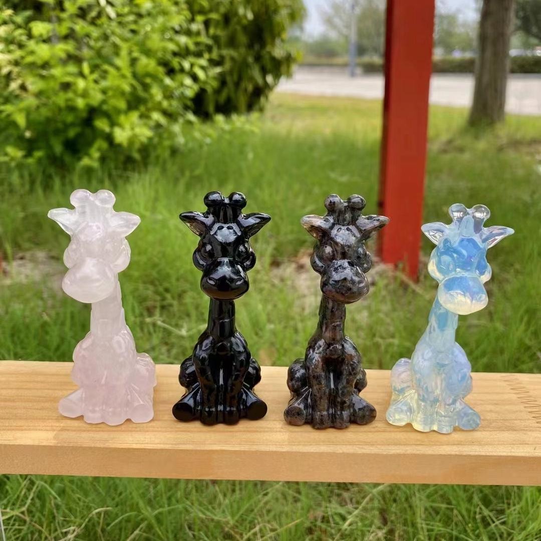 3.4 Natural Crystal Giraffe,hand Carved Giraffe,crystal Quartz Giraffe ...