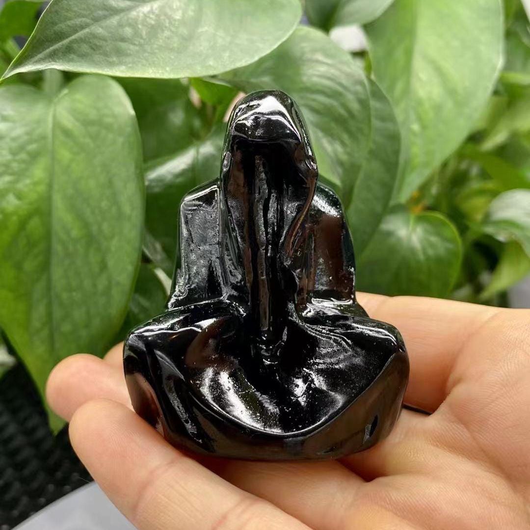 2.2"natural Crystal Obsidian Death,hand Carved Death,quartz Crystal No ...