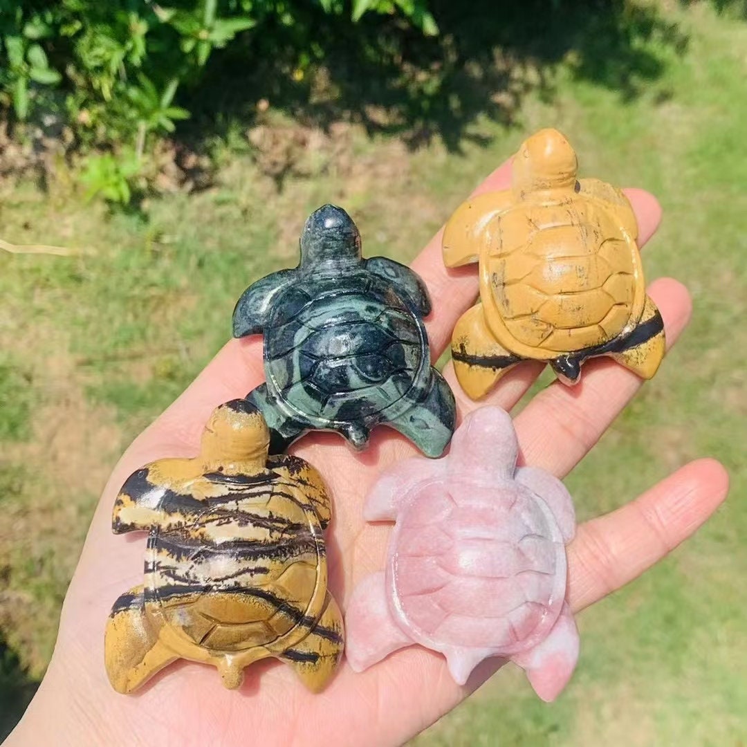 2.2" Natural Crystal Sea Turtle ,hand Carved Sea Turtle ,crystal Sea ...