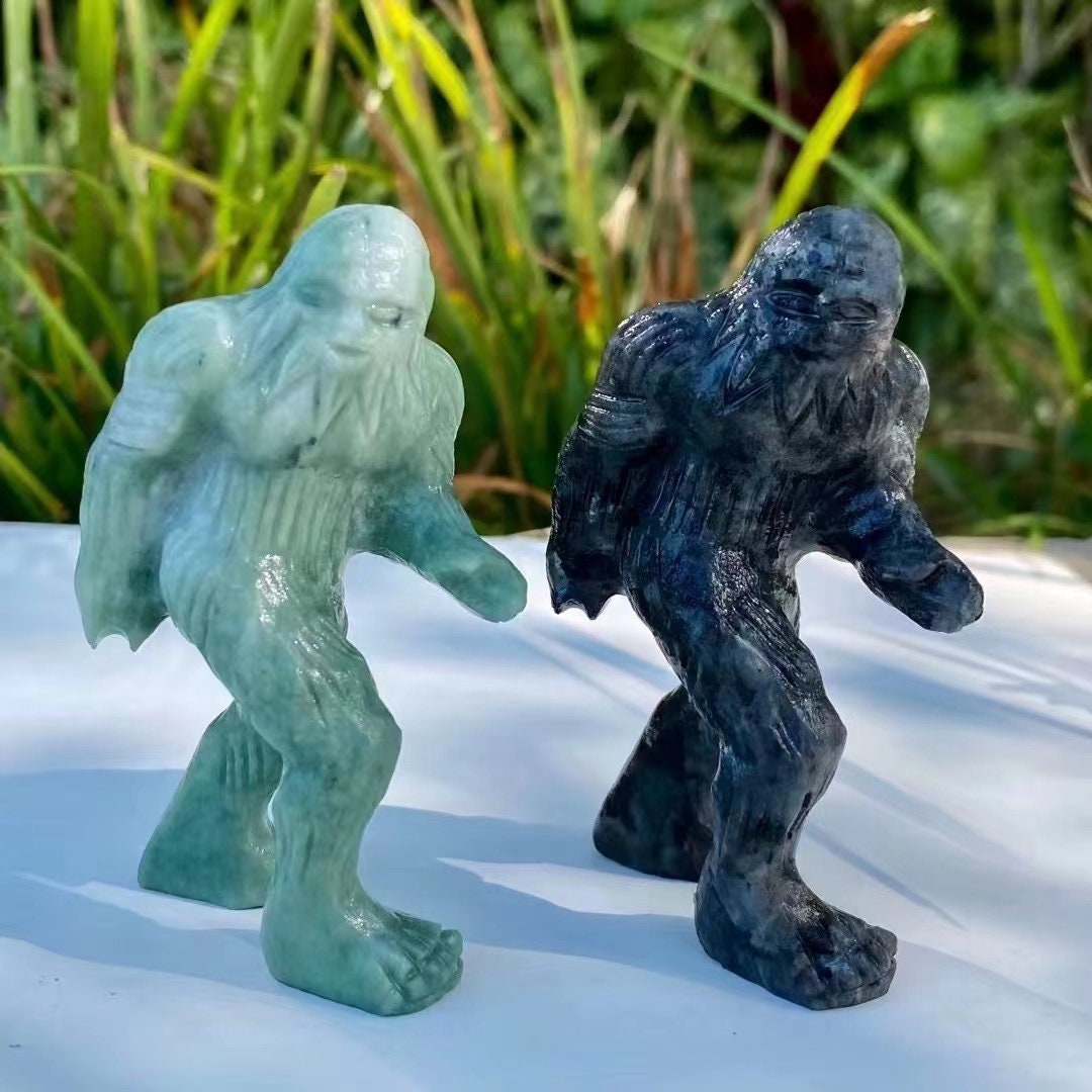 3" Natural Crystal Quartz,hand Carved Sasquatch, Crystal Sasquatch ...