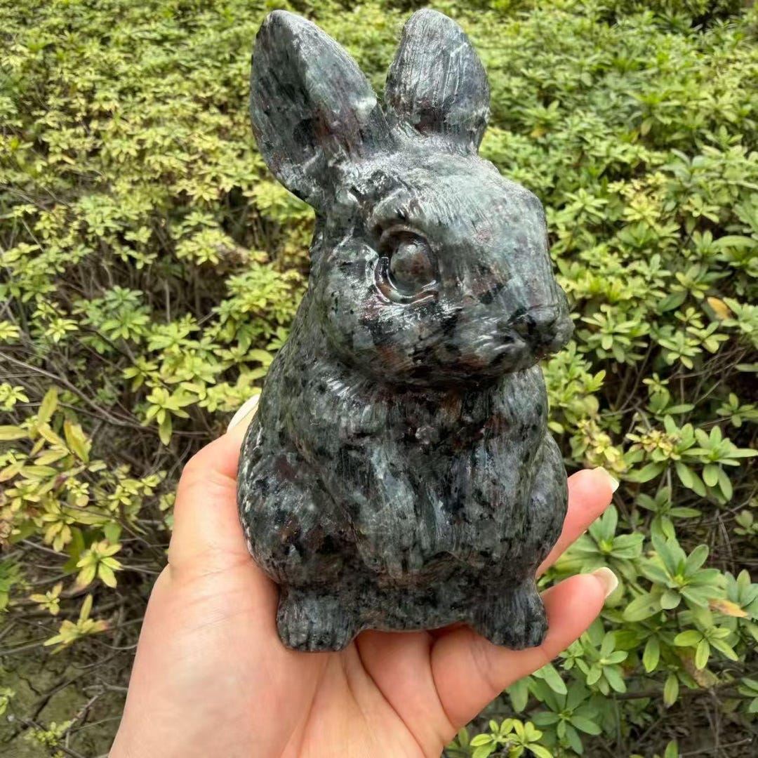 Hand Carved Yooperlite Rabbit :crystal Quartz Sculpture,reiki Healing ...