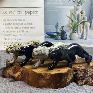 4.4" Natural Crystal Quartz,hand Carved Leopard ,crystal Leopard Skull ...