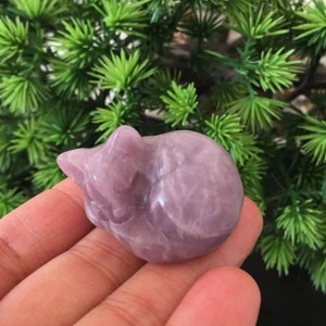 Hand Carved Crystal Cat: Natural Quartz Healing Decor (1.6") - Etsy