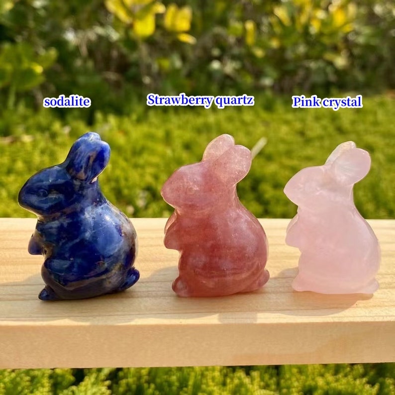 Natural Crystal Rabbit: Hand Carved Reiki Healing Decor (1.6") - Etsy