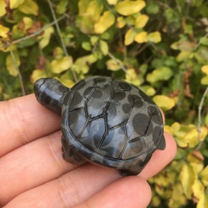 1.8" Natural Leopard Stone Sea Turtle ,hand Carved Sea Turtle ,crystal ...
