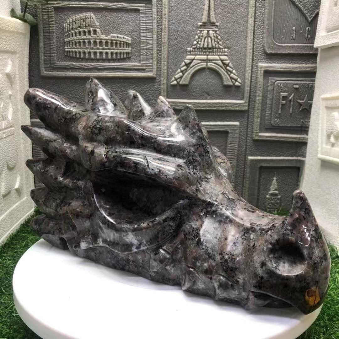 14.6LB Natural Crystal Yooperlite Dragon Head,hand Carved Dragon ...
