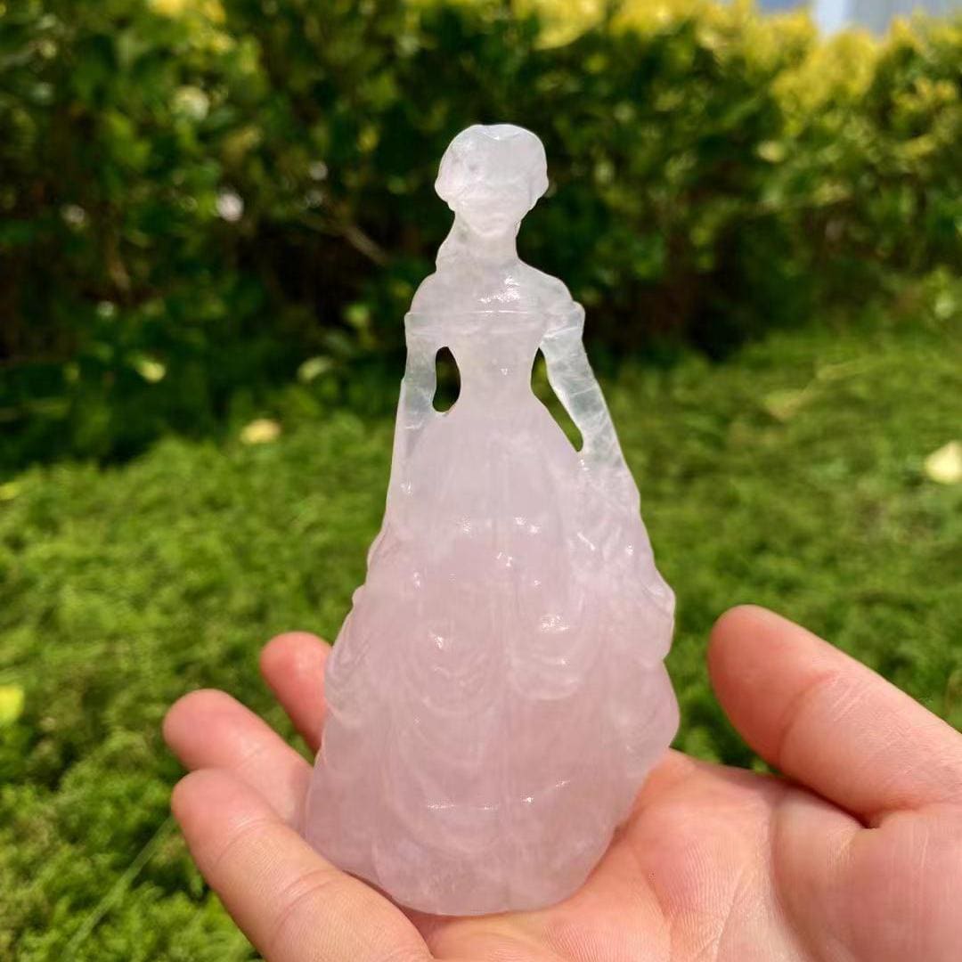4"natural Rose Crystal Princess ,hand-carved Princess,clear Quartz ...