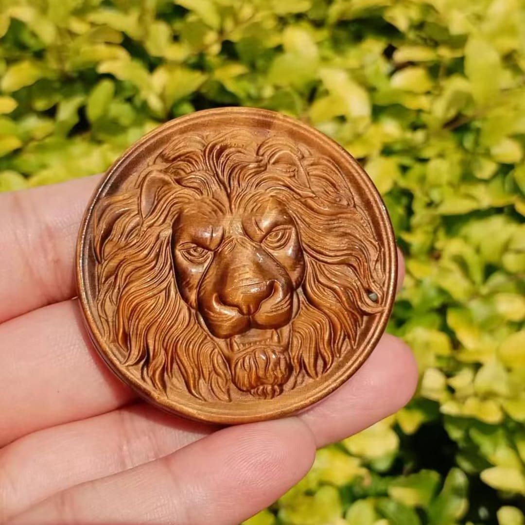 2“natural Crystal Tiger-eye Lion,hand Carved Lion ,quartz Crystal Lion ...