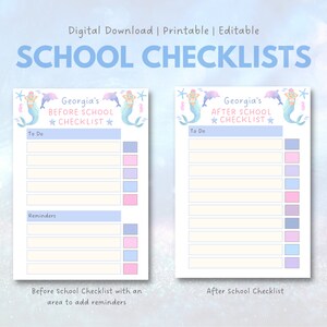 Printable School Checklist Daily Routine Organizer To-do - Etsy
