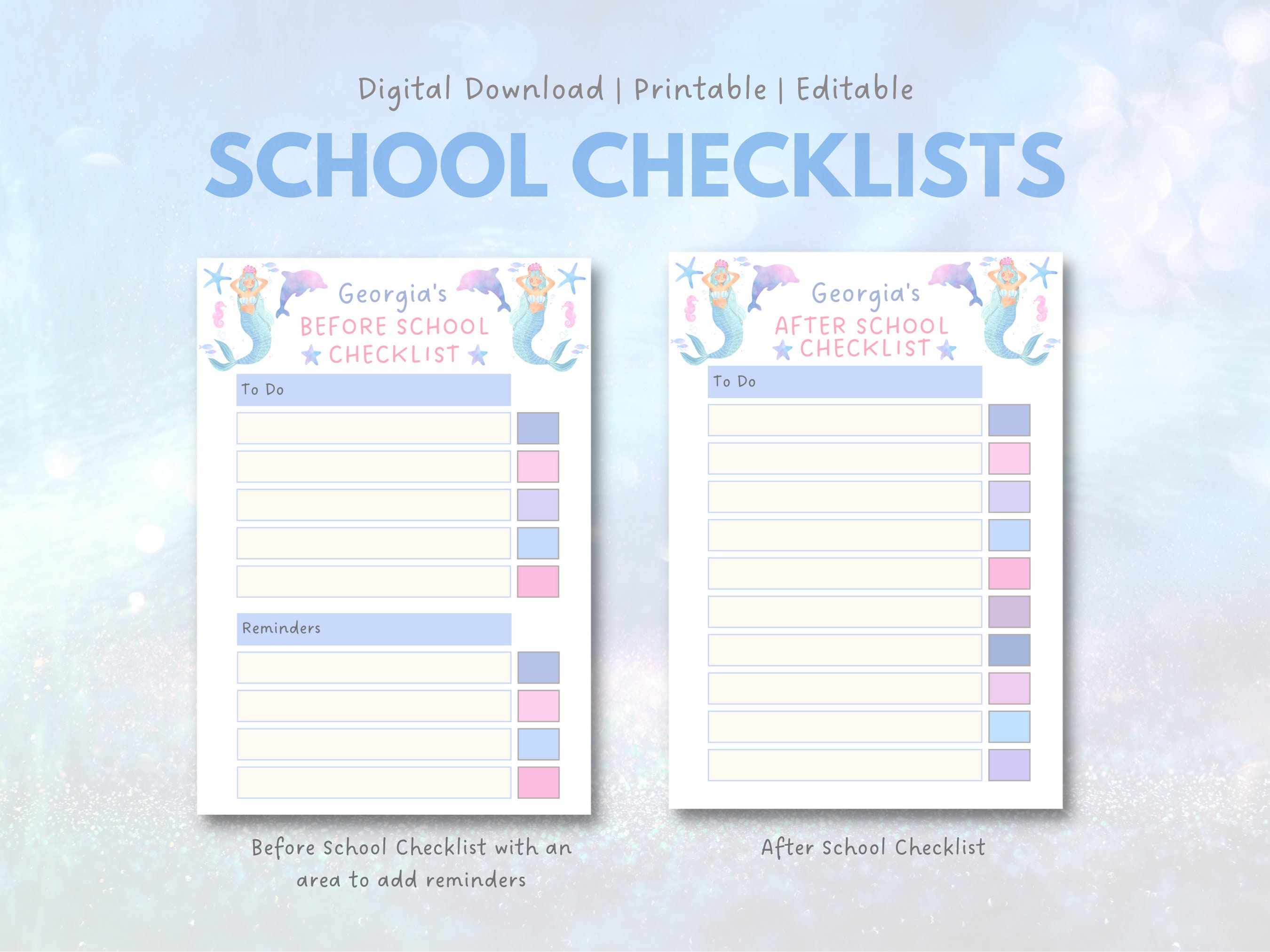 Printable School Checklist Daily Routine Organizer To-do - Etsy