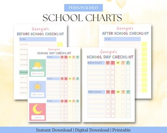 Printable School Checklist, Daily Routine Organizer, To-do Printable ...