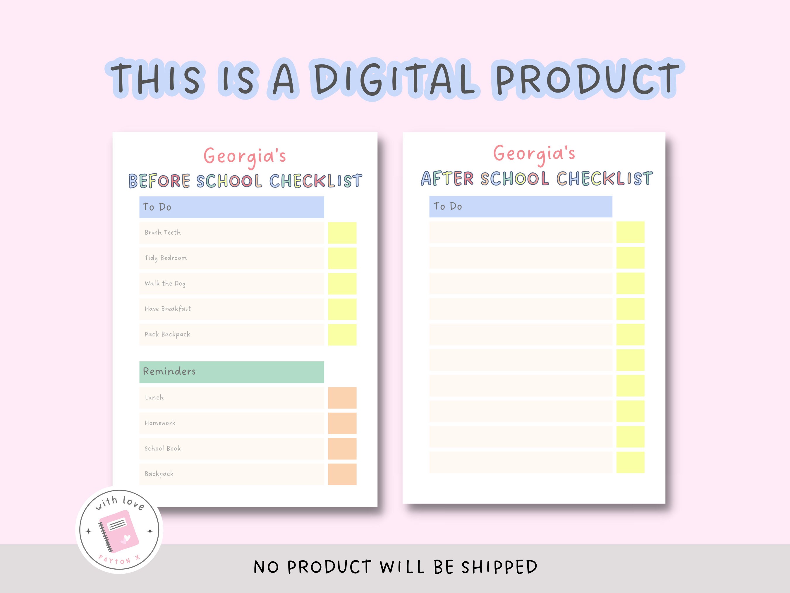 Printable School Checklist Daily Routine Organizer To-do - Etsy