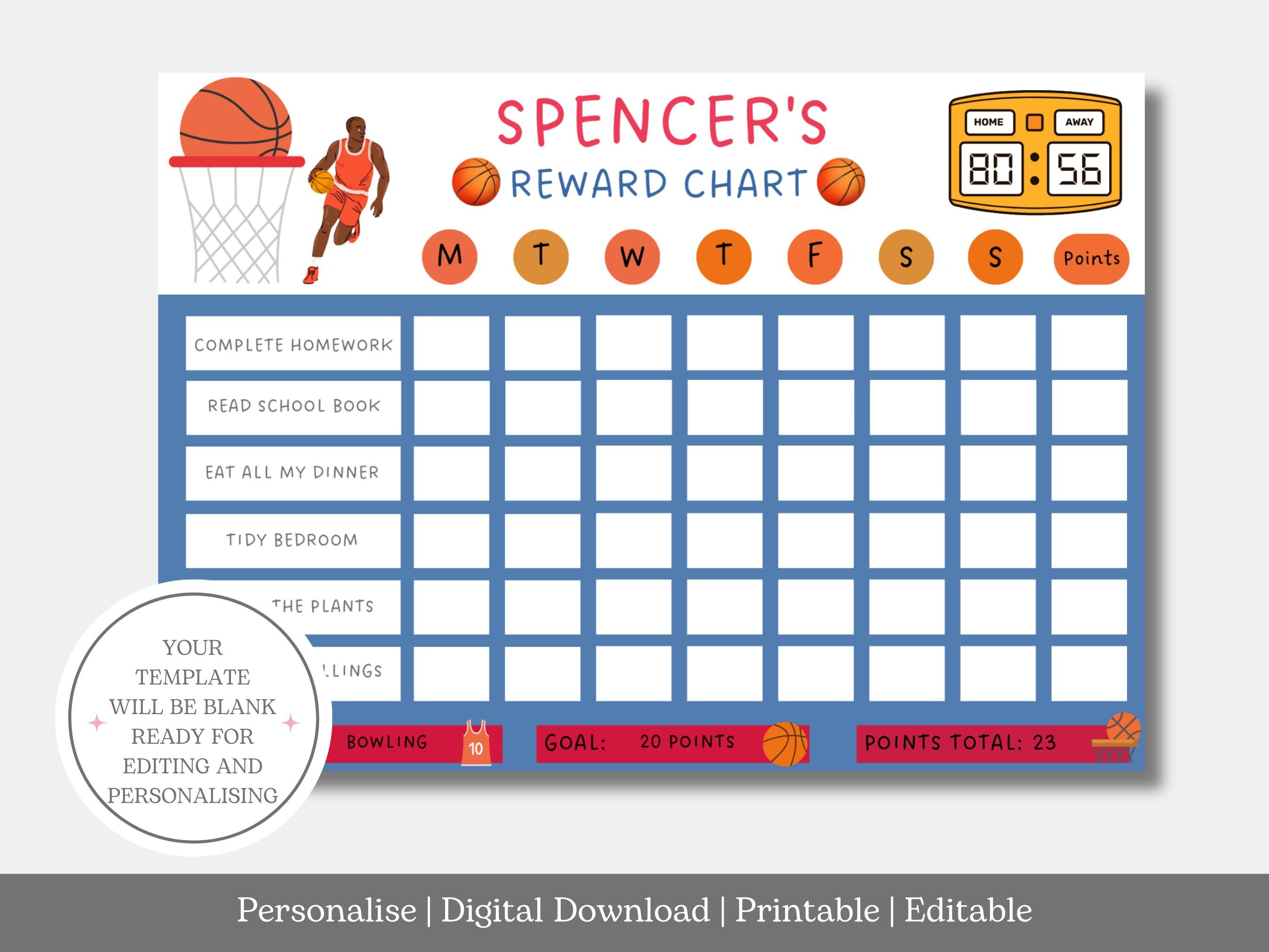 Editable Chore Chart, Printable Chore Chart, Kinds Chart Printable ...