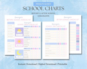 Printable School Checklist, Daily Routine Organizer, To-do Printable ...