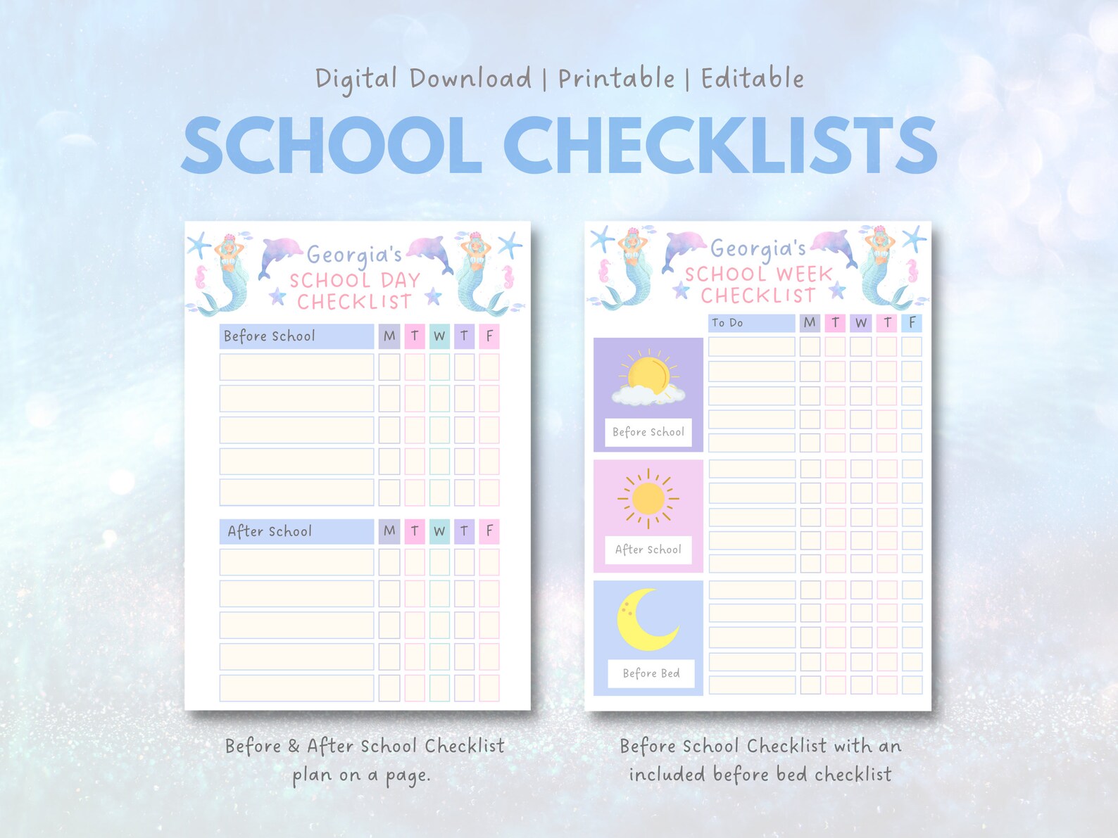 Printable School Checklist Daily Routine Organizer To-do - Etsy