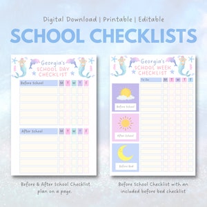 Printable School Checklist Daily Routine Organizer To-do - Etsy