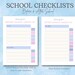 Printable School Checklist, Daily Routine Organizer, To-do List ...