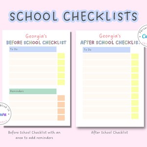 Printable School Checklist Daily Routine Organizer To-do - Etsy