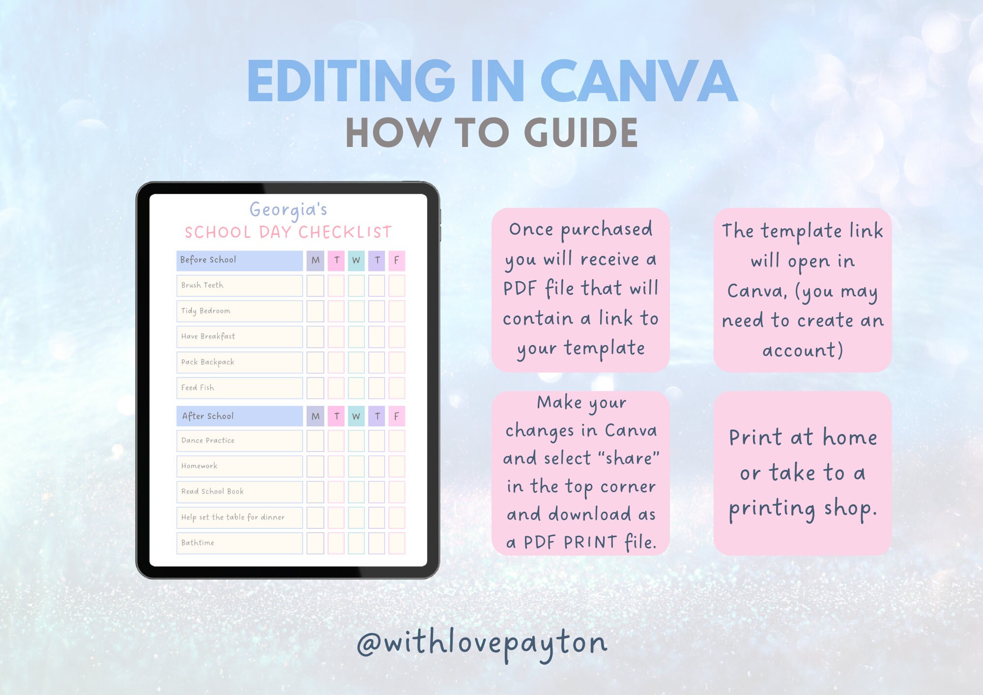 Printable School Checklist Daily Routine Organizer To-do - Etsy