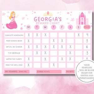 Editable Chore Chart, Printable Chore Chart, Kids Rewards Chart ...