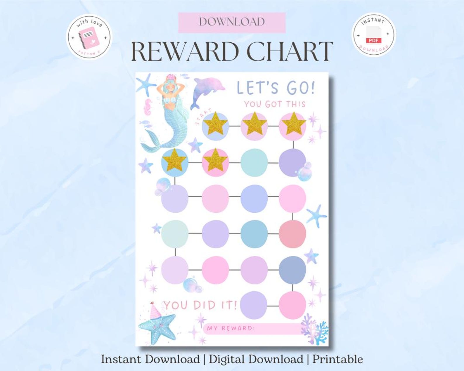 Instant Download Chore Chart, Printable Chore Chart, Kids Reward Chart ...