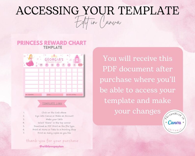 Editable Chore Chart, Printable Chore Chart, Kids Rewards Chart ...