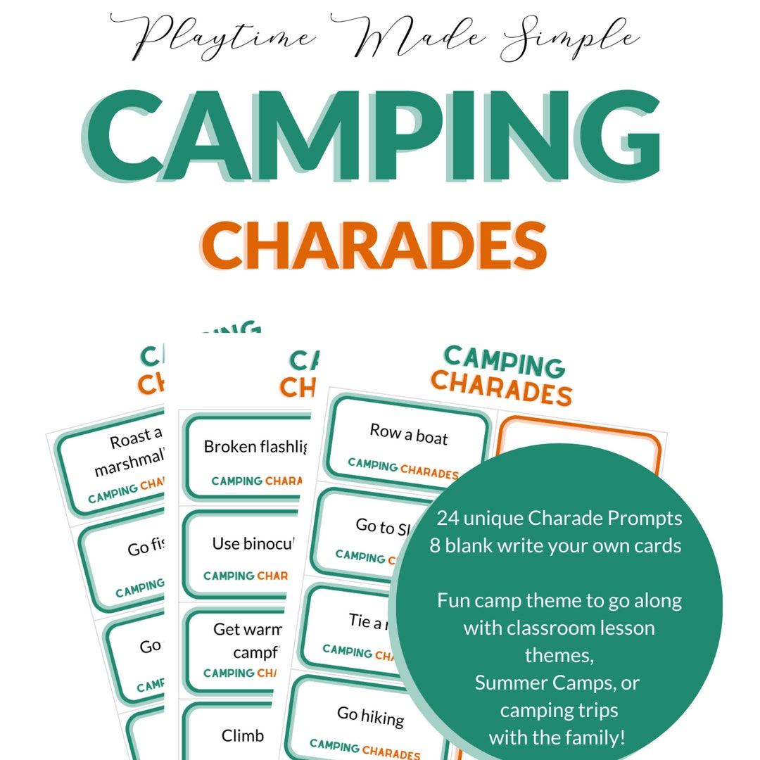 Camping Charade Printable – Camping Charades Prompts – OHYDHC